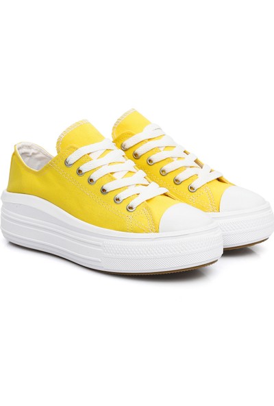 Gönderi(R) Gön Bağcıklı Kadın Keten Günlük Spor Düz Taban Sneaker 35144