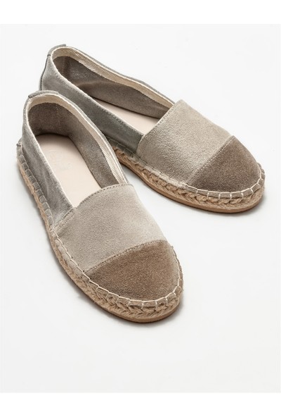 Elle Shoes Vizon Deri Kadın Espadril