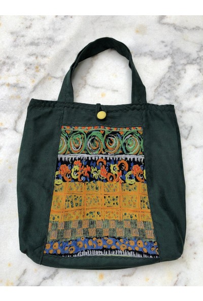 Momandkash Desenli Patchwork Çanta