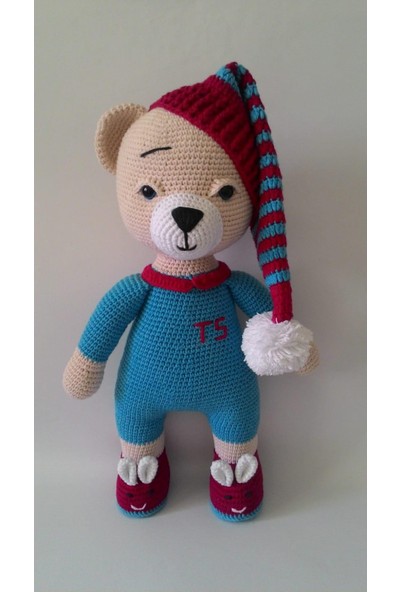 Oyuncak Park Trabzonsporlu Uykucu Ayıcık Amigurumi Organik Oyuncak