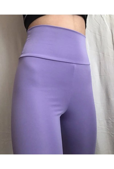 Bayan Mor Yüksek Bel Spor Tayt