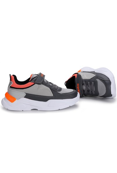 Kiko Kids Pepi 969 Günlük Kız/erkek Çocuk Cırtlı Spor Ayakkabı Buz - Füme - Siyah