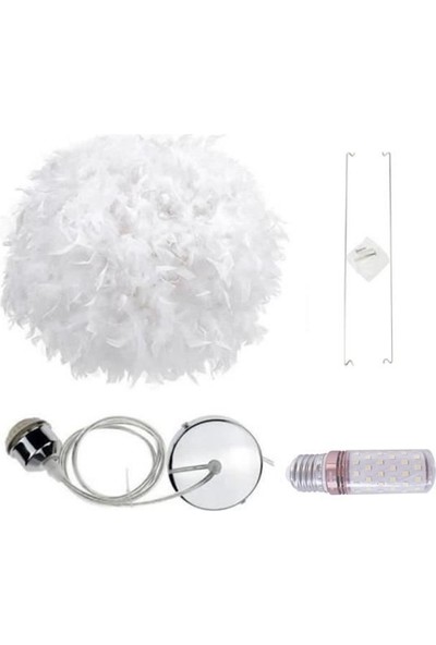 Xinh Top Tüy Lambası - Basit Stil - Beyaz Bırak Işığı - 30 cm (Yurt Dışından) Xinh Top Tüy Lambası - Basit Stil - Beyaz Bırak Işığı - 30 cm (Yurt Dışından)