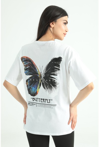 Modaplaza Kadın Butterfly Baskılı Tshirt 4705