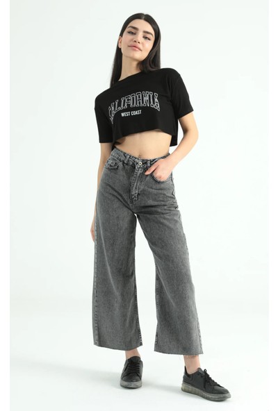 Modaplaza Kadın Paçası Kesik Jeans Pantolon 2269