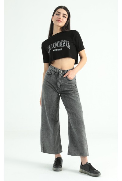 Modaplaza Kadın Paçası Kesik Jeans Pantolon 2269