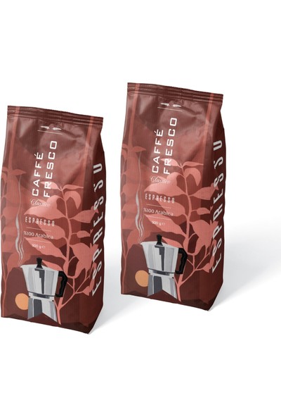 Caffe Fresco Epresso Blend Espresso Kahve 2 x 500 Gr. (1000 Gr.) Caffe Fresco Epresso Blend Espresso Kahve 2 x 500 Gr. (1000 Gr.)