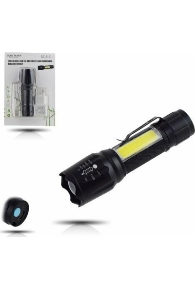Gold Silver GS-515 USB ile Şarj Edilebilir T6 LED El Feneri Gold Silver GS-515 USB ile Şarj Edilebilir T6 LED El Feneri