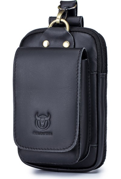 Bullcaptain Erkekler Vintage Deri Kemer Çantası Seyahat Cep Telefonu (Yurt Dışından)