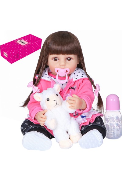 Decdeal 22 Inç 55CM Reborn Baby Doll Silikon Tam Vücut (Yurt Dışından)