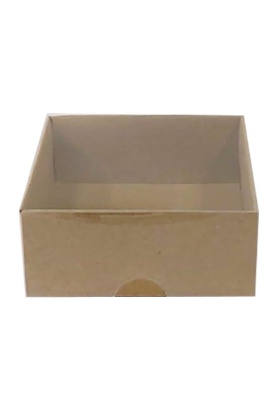 Getshopmini Asetat Kapaklı Kutu Kraft 7X7X3CM Getshopmini Asetat Kapaklı Kutu Kraft 7X7X3CM