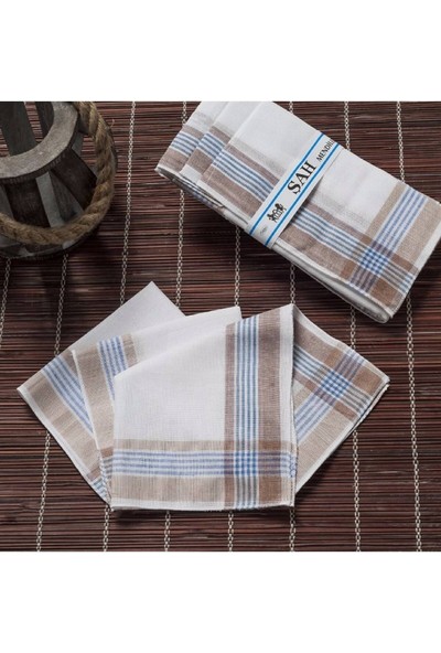 Laviyosa Gözde Şah 30X30 Cm. Bir Düzine 12 Adet Mendil Şah Kahve