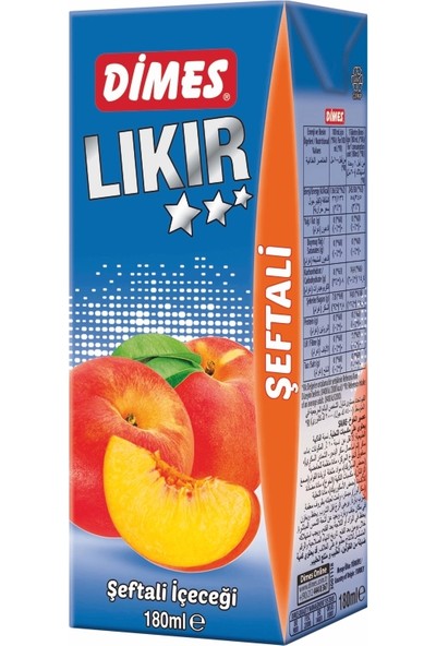 Dimes Lıkır Meyve Suyu Şeftali 180 ml x 27 Dimes Lıkır Meyve Suyu Şeftali 180 ml x 27