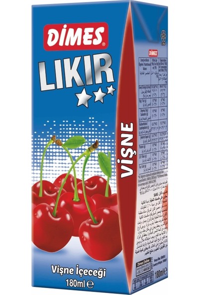 Dimes Lıkır Meyve Suyu Vişne 180 ml x 27 Dimes Lıkır Meyve Suyu Vişne 180 ml x 27