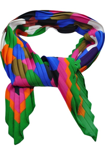 Unicorn Pileli Karışık Renkli Desenli Fular