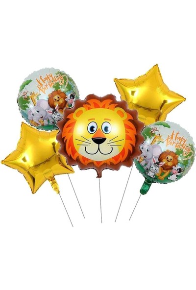 Öztürk Parti Evi 5li Safari Aslan Balon Seti Öztürk Parti Evi 5li Safari Aslan Balon Seti