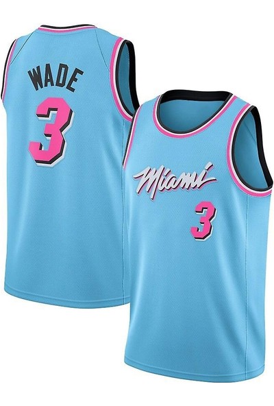 Nova Miami Heat 3 Numara Wade Basketbol Formasıs (165 - 170CM) Beden - Mavi (Yurt Dışından)