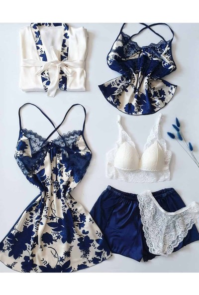 Çeyize Dair Herşey Lacivert Ipek Saten Kutulu 6 Li Çeyizlik Set 6021 Çeyize Dair Herşey Lacivert Ipek Saten Kutulu 6 Li Çeyizlik Set 6021