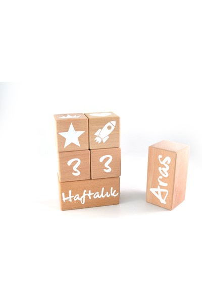 Eva Anne Bebek Ahşap Çekim ve Dekor Anı Küpleri 6'lı Türkçe