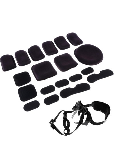 Segolike Mich Kask Tutma Sistemi H-Nape Kayışı ve Kask Taktik Koruyucu Pedler Siyah (Yurt Dışından) Segolike Mich Kask Tutma Sistemi H-Nape Kayışı ve Kask Taktik Koruyucu Pedler Siyah (Yurt Dışından)