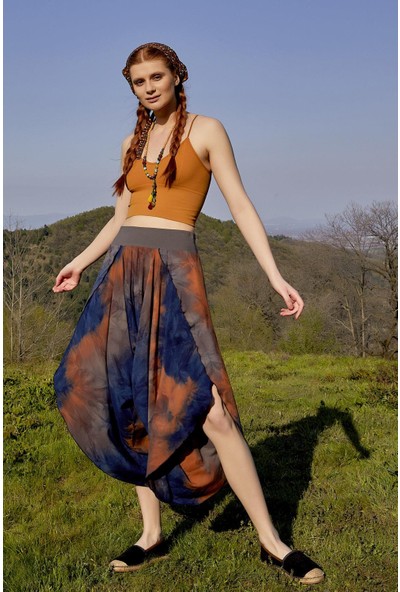 Ribana Bel Yırtmaçlı Kadın Şalvar Pantolon