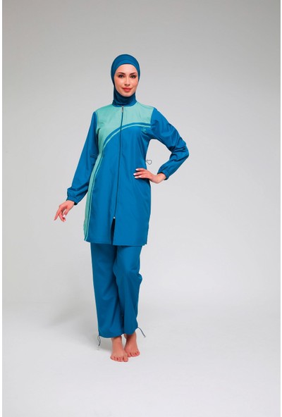 Kadın Tam Kapalı Fermuarlı Tesettür Mayo T9802-03 Kadın Tam Kapalı Fermuarlı Tesettür Mayo T9802-03