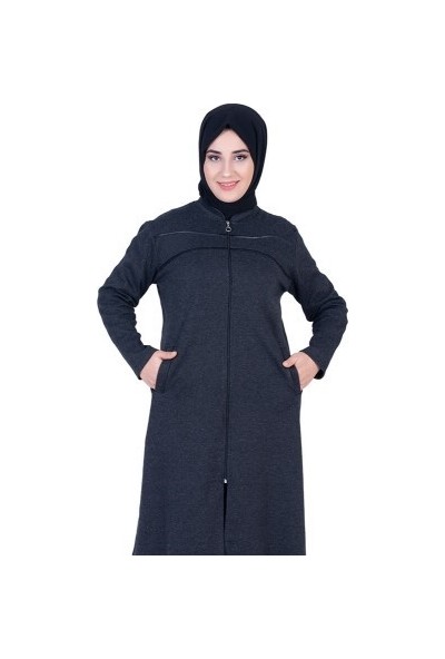 Sinelay Moda Çizgi Omuzu Deri Detay Tesettür Kap Siyah Sinelay Moda Çizgi Omuzu Deri Detay Tesettür Kap Siyah