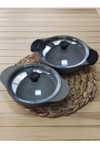 Warranty Kitchen Glorys - 4 Parça Sahan Döküm Granit Seti Siyah (18-20 Cm) Gri Warranty Kitchen Glorys - 4 Parça Sahan Döküm Granit Seti Siyah (18-20 Cm) Gri