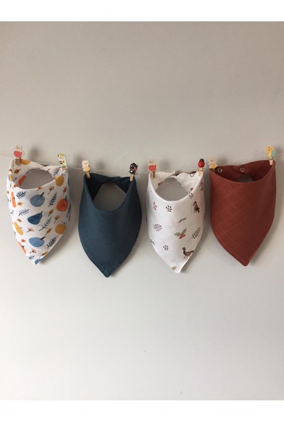 Runbaby Oeko-Tex Sertifikalı %100 Organik Pamuk Çift Katlı Müslin Kumaş Iki Çıtçıtlı Bebek Salya Önlük & Fular (4 Adet) Runbaby Oeko-Tex Sertifikalı %100 Organik Pamuk Çift Katlı Müslin Kumaş Iki Çıtçıtlı Bebek Salya Önlük & Fular (4 Adet)
