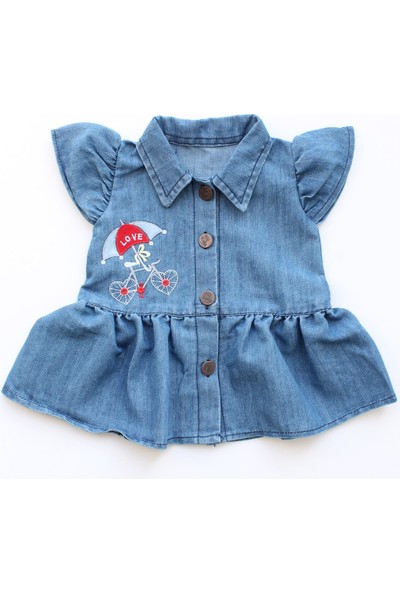 Yakalı Lüx Kot Elbise