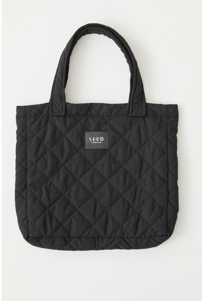 Siyah Tote Kapitone Dolgulu Çanta Siyah Tote Kapitone Dolgulu Çanta