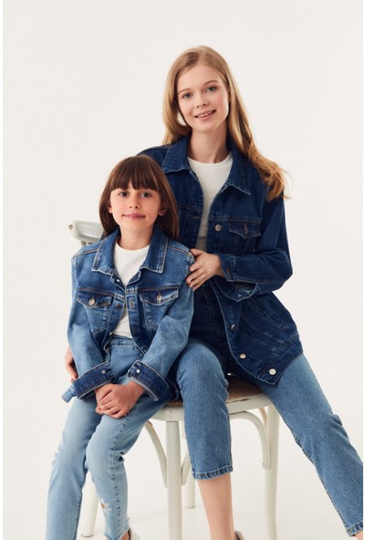 FullaModa Düğmeli Boyfriend Kot Ceket