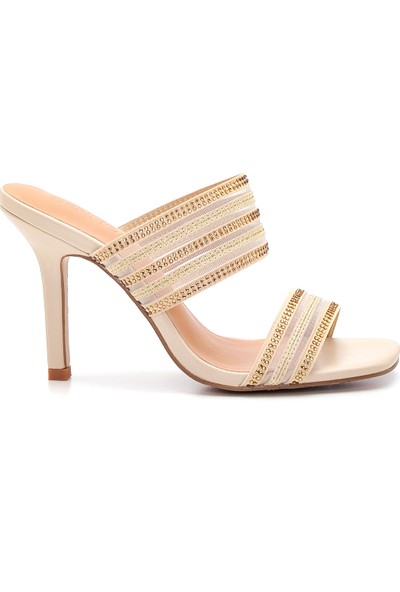 Kadın Şeritli Topuklu Terlik
