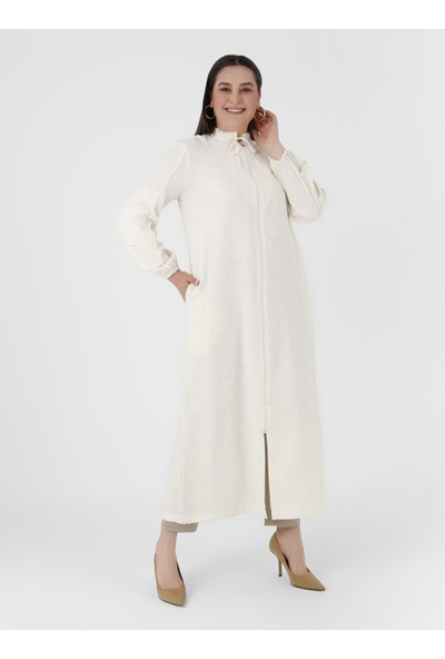 Alia Boydan Fermuarlı Kap - Bej - Alia