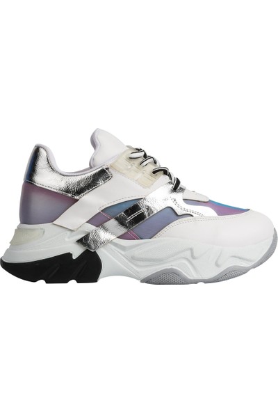 Seyyah Ayakkabı Raınbow Kadın Kalın Taban Bağcıklı Spor Ayakkabı