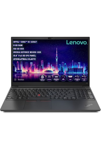 Lenovo Thinkpad E15 Intel Core I5-1135G7 16 GB 256 GB SSD MX450 2GB 15.6 Lenovo Thinkpad E15 Intel Core I5-1135G7 16 GB 256 GB SSD MX450 2GB 15.6