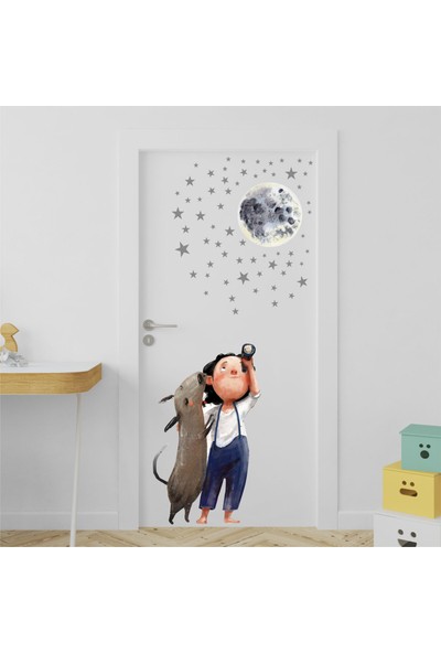 Piksel Grafik Meraklı Kapı Sticker