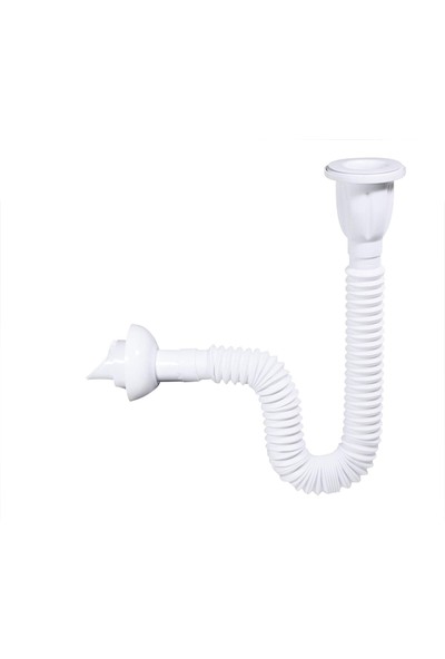 Körüklü Lavabo Sifonu Koku Önleyici Kapaklı Çekvalflı 73 cm