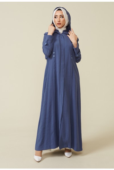 SETRMS Indigo Kapişonlu Yazı Baskı Detaylı Pardösü 2222015 SETRMS Indigo Kapişonlu Yazı Baskı Detaylı Pardösü 2222015