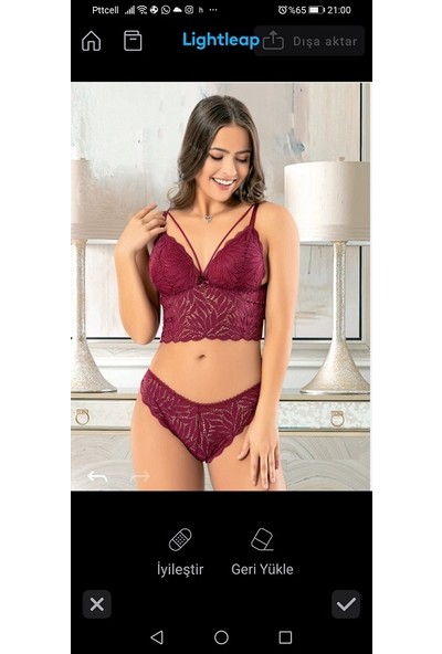 Hülya Butik 1 Adet Dantelli Bralet Sutyen Kilot Takım