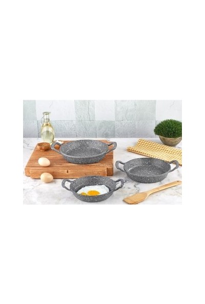 Döküm Granit 3 Lü Sahan Seti 18-20-22 cm Döküm Granit 3 Lü Sahan Seti 18-20-22 cm
