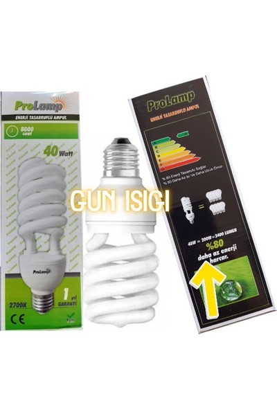 Prolamp Enerji Tasarruflu Spral Ampul 40 WATT Prolamp Enerji Tasarruflu Spral Ampul 40 WATT