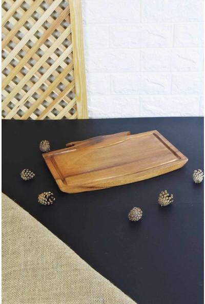 Gülruli Steak Tabağı Akasya