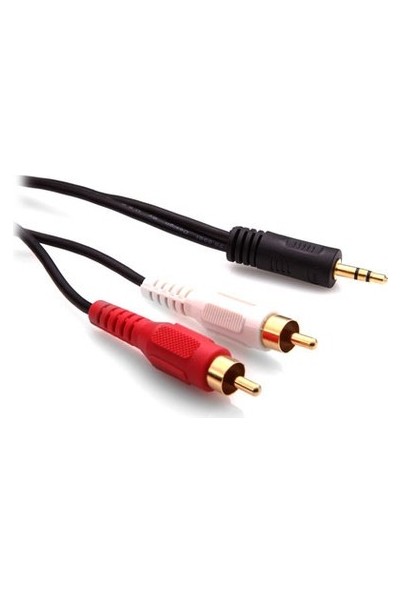 Bisıfır 2rca 3,5mm 5 Metre Stereo Kablo Gold Bisıfır 2rca 3,5mm 5 Metre Stereo Kablo Gold