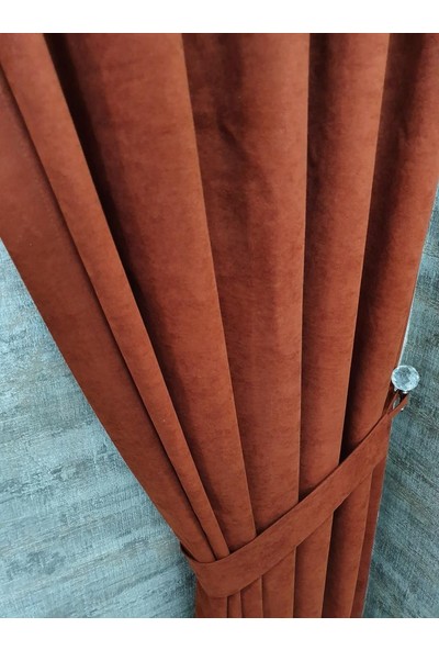 Bbb Petek Kadife Dokulu Fon Perde Tek Kanat 1x2,5 Pileli