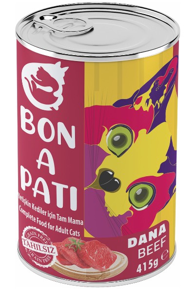 Bonapati Dana Etli Yetişkin Tahılsız Kedi Konservesi 415GR 6 Adet