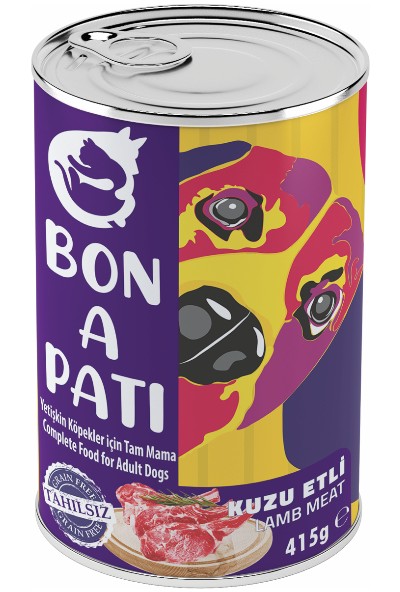 Bonapati Kuzuetli Yetişkin Tahılsız Köpek Konservesi 415GR 12ADET Bonapati Kuzuetli Yetişkin Tahılsız Köpek Konservesi 415GR 12ADET