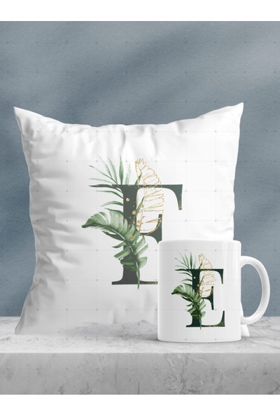 Tropikal E Baskılı Yastık Kupa Set Tropikal E Baskılı Yastık Kupa Set