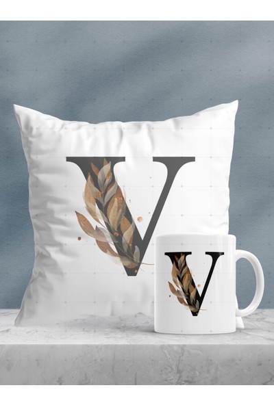 Tropikal V Baskılı Yastık Kupa Set Tropikal V Baskılı Yastık Kupa Set