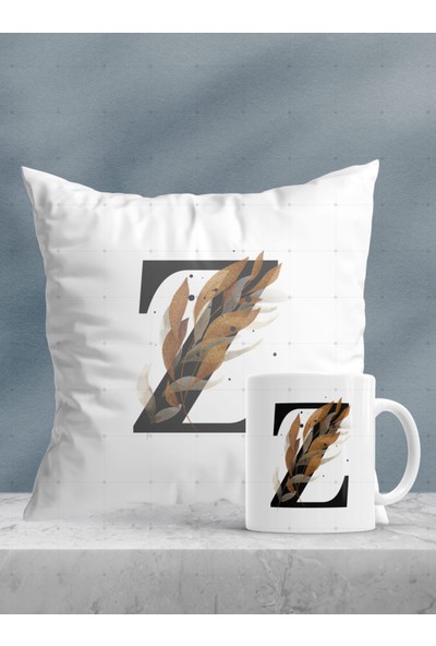 Tropikal Z Baskılı Yastık Kupa Set Tropikal Z Baskılı Yastık Kupa Set